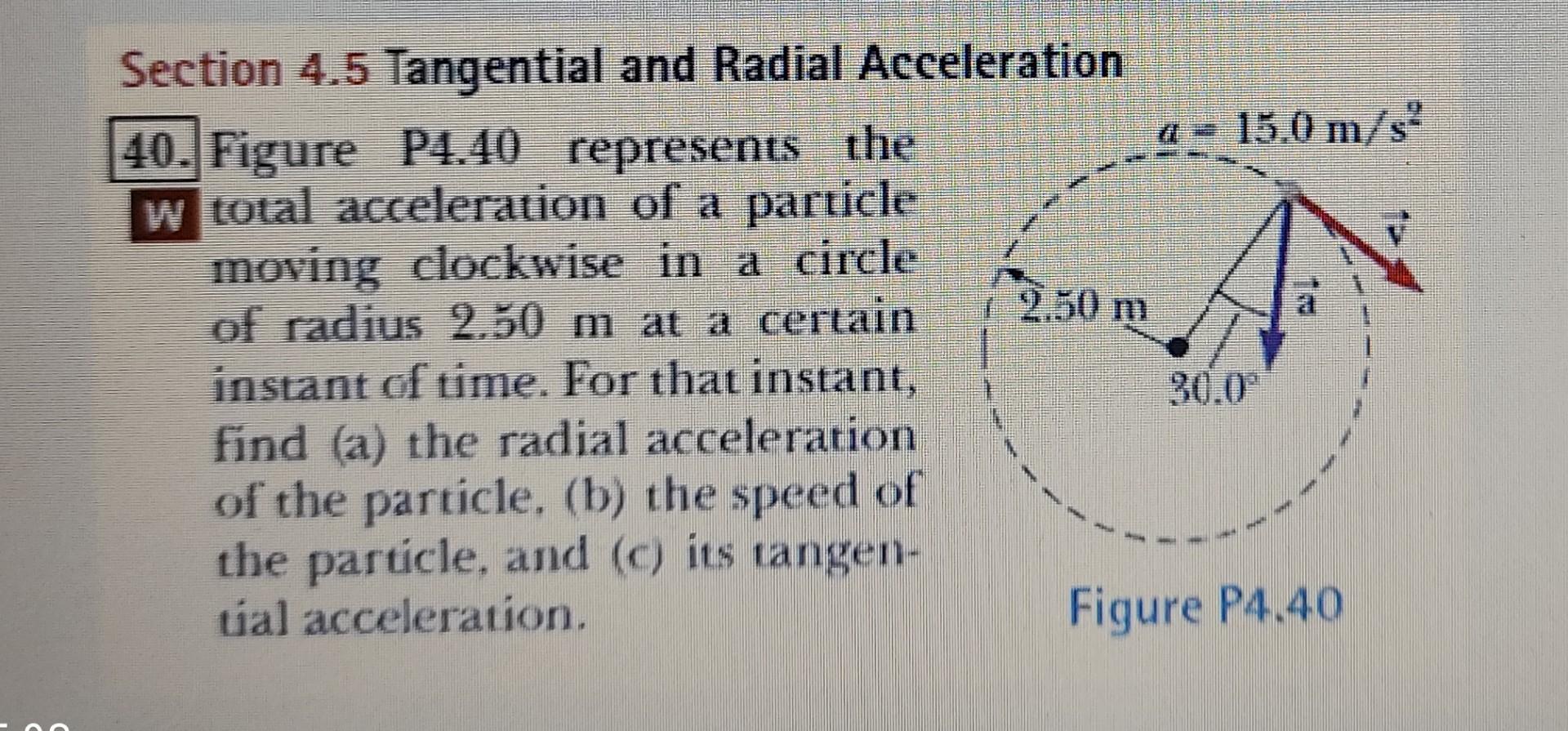 Solved Section 4.5 Tangential and Radial Acceleration 40. | Chegg.com