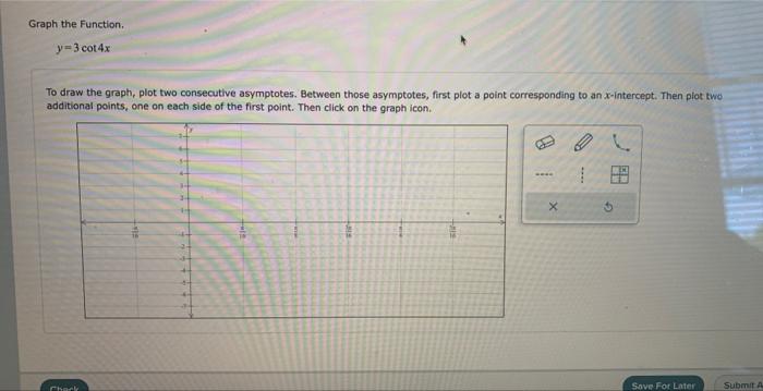 Solved Graph the Function. y=cot(31x) To draw the graph, | Chegg.com