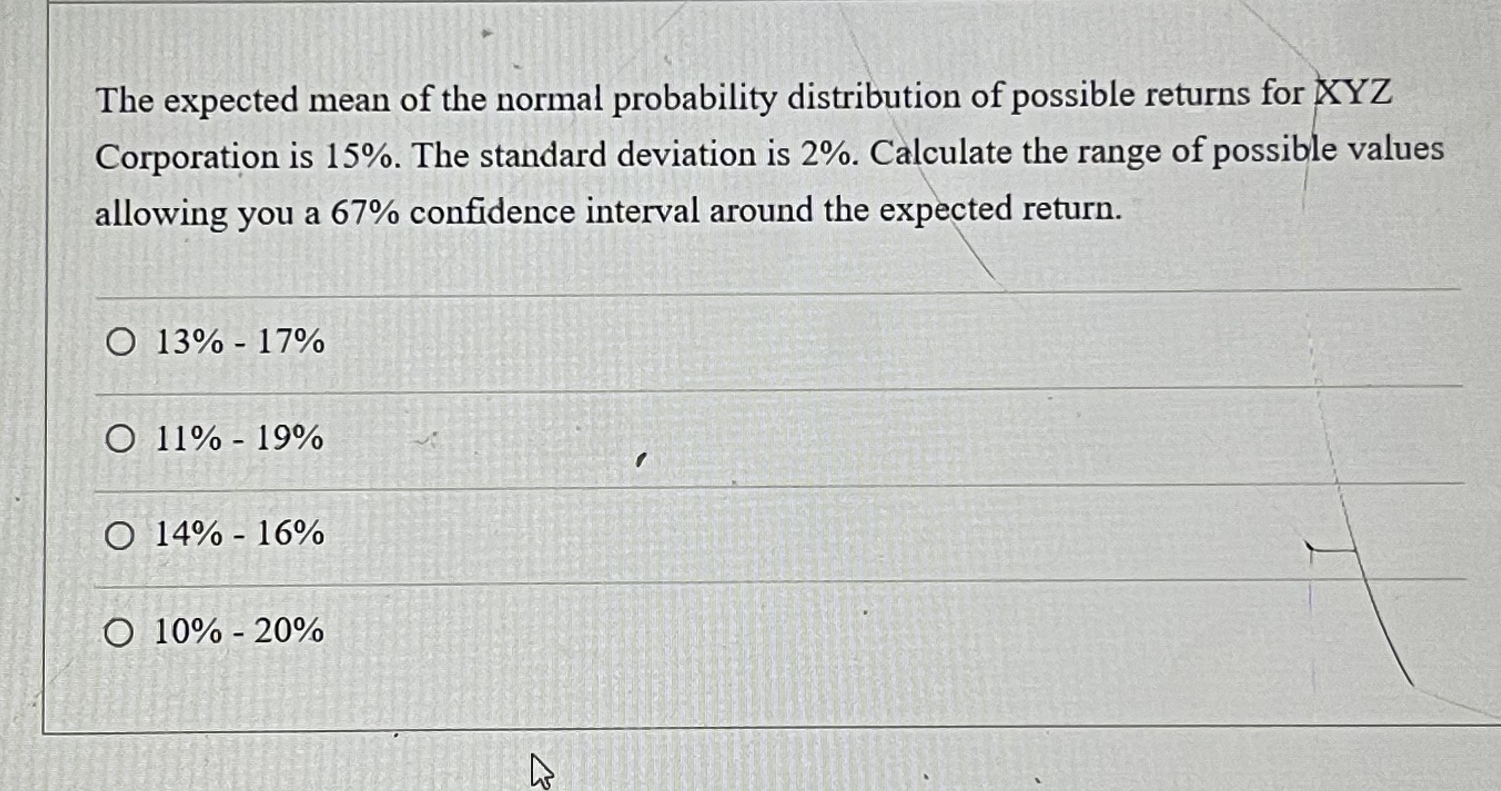 Solved The expected mean of the normal probability | Chegg.com