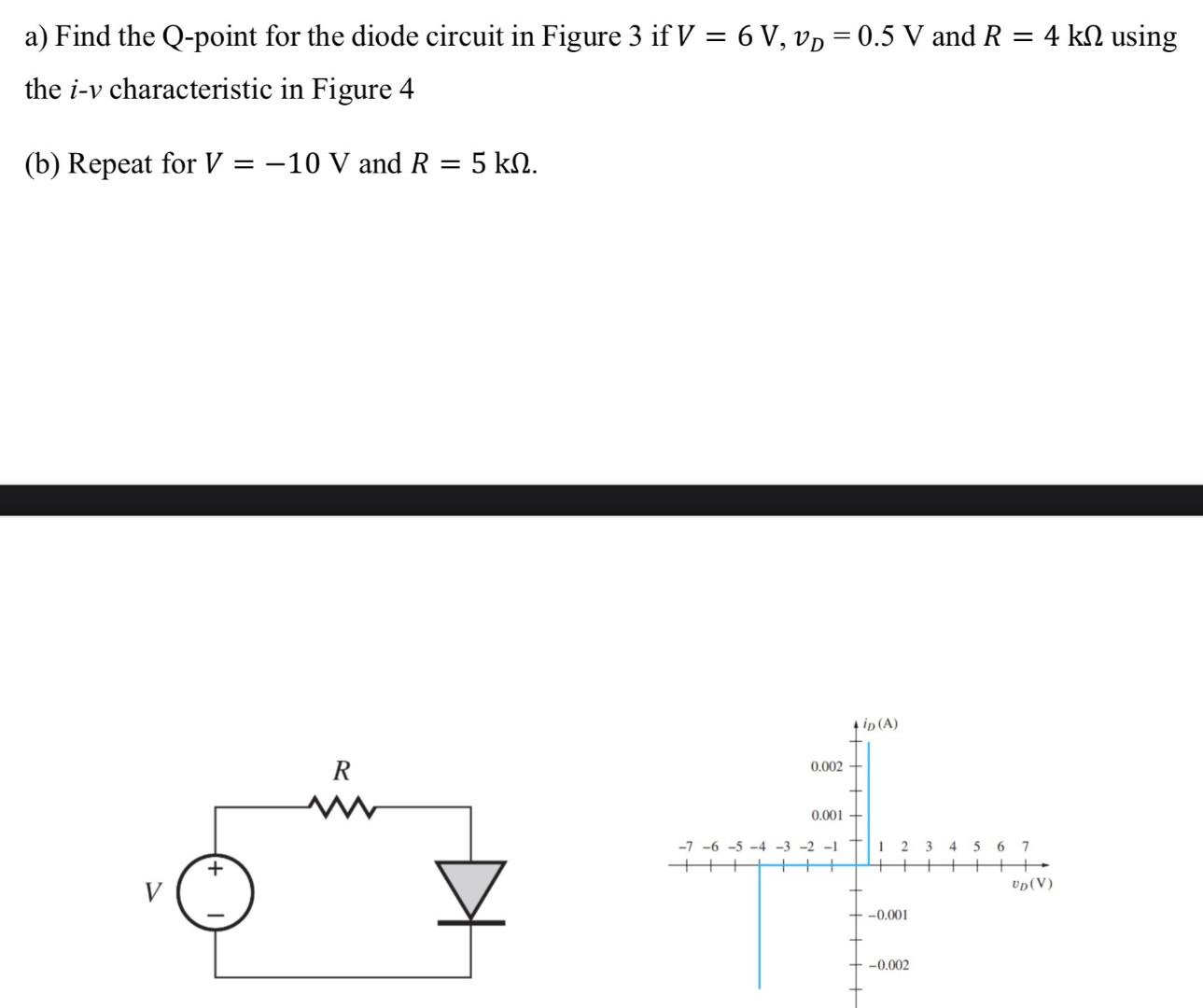 Solved a) Find the Q-point for the diode circuit in Figure 3 | Chegg.com