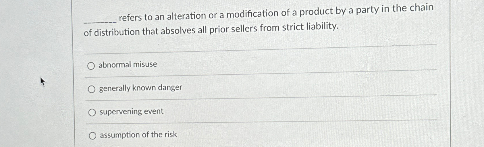 Solved refers to an alteration or a modification of a | Chegg.com