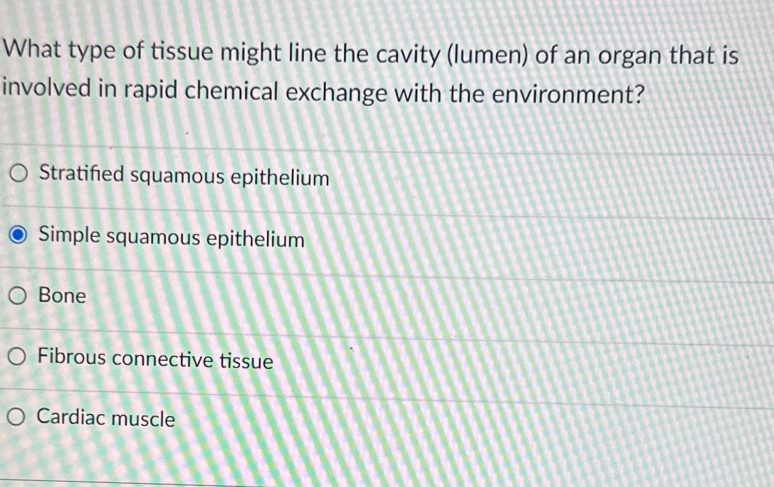 Solved What type of tissue might line the cavity (lumen) ﻿of | Chegg.com