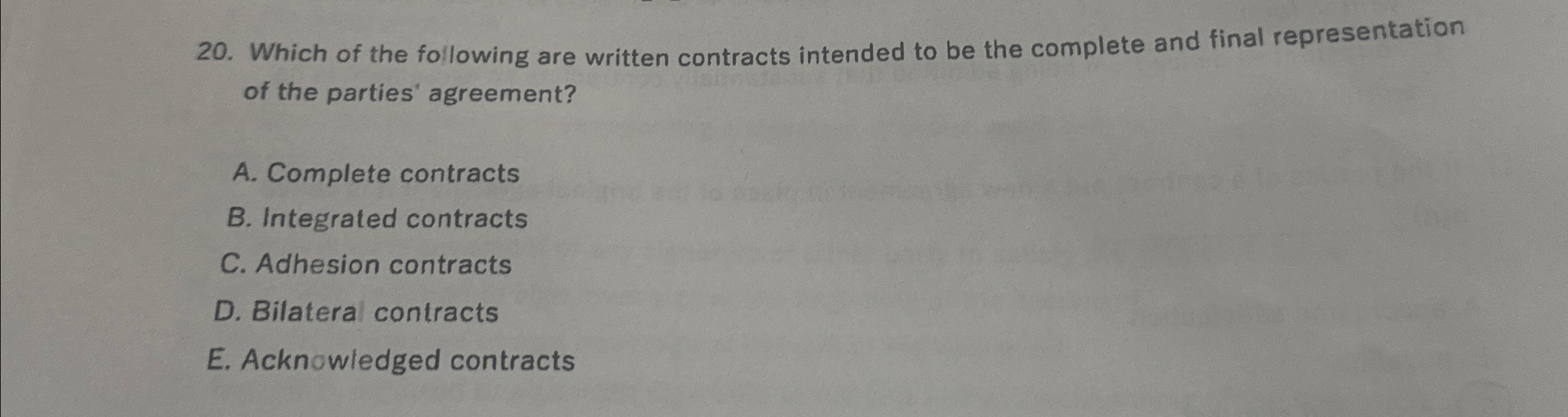 Solved Which of the following are written contracts intended | Chegg.com