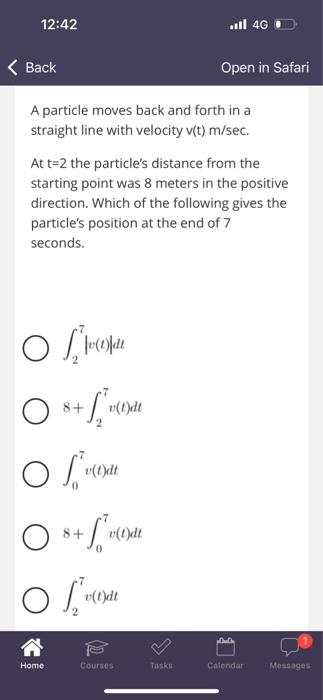 [Solved]: A particle moves back and forth in a straight lin