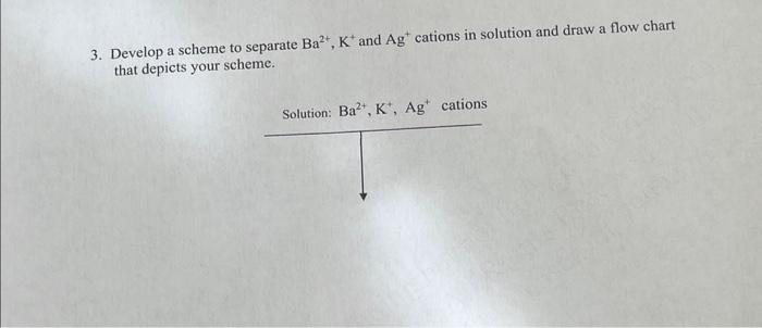 Solved 3. Develop a scheme to separate Ba2+,K+and Ag+cations | Chegg.com