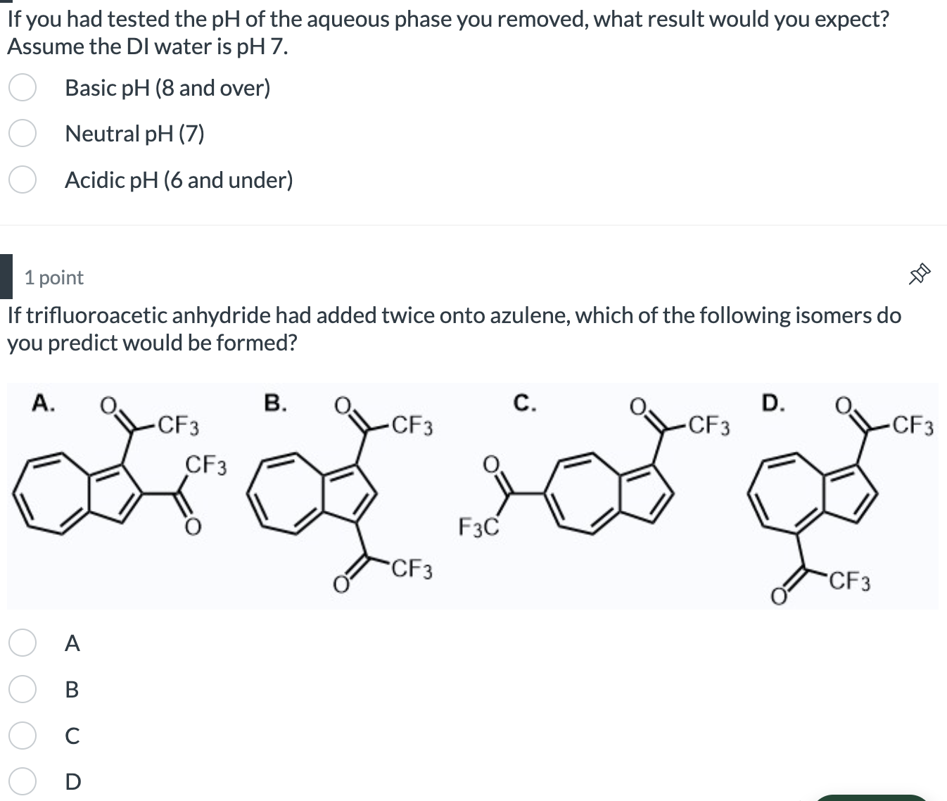 Solved 1 ﻿pointIf trifluoroacetic anhydride had added twice | Chegg.com