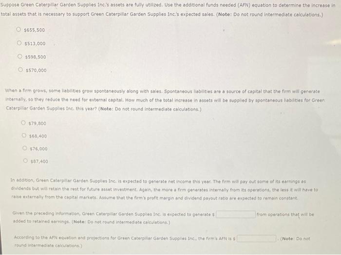 Solved 2. The Additional Funds Needed (AFN) equation Green | Chegg.com