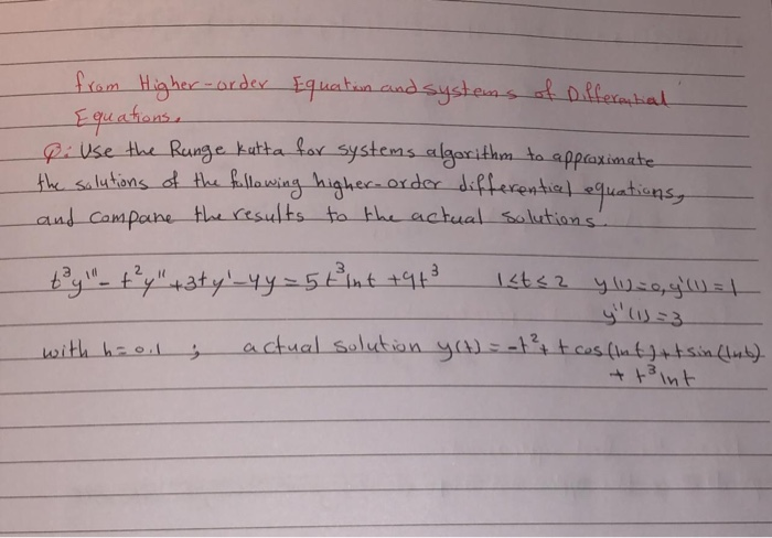Solved from Higher-order Equation and systems of | Chegg.com