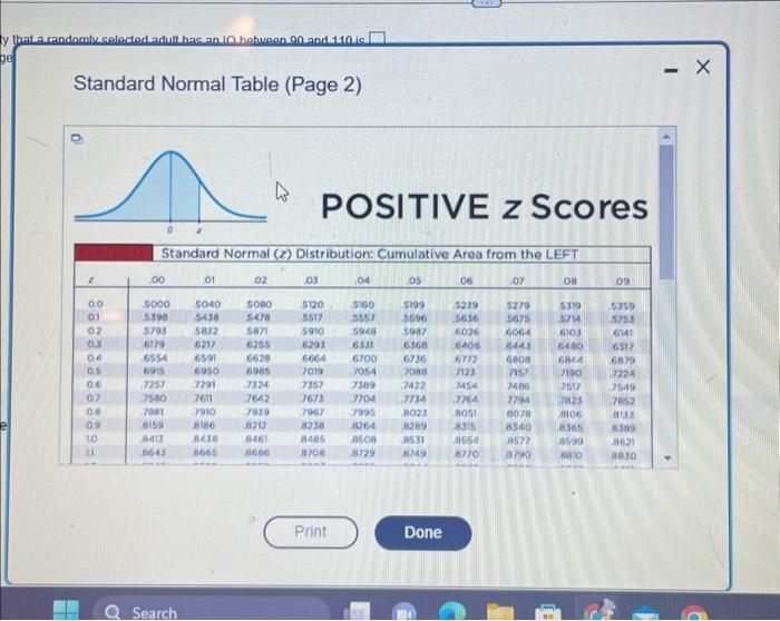 Solved Standard Normal Table (Page 2) POSITIVE z | Chegg.com