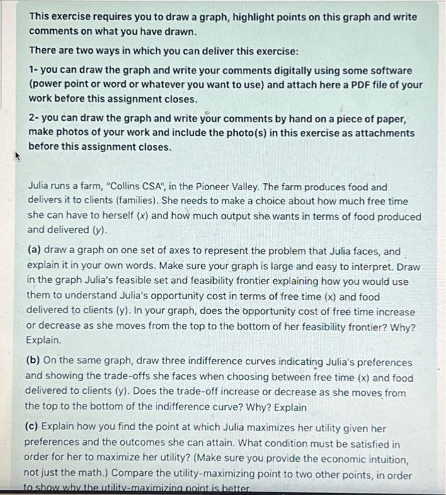 Solved This exercise requires you to draw a graph, highlight | Chegg.com