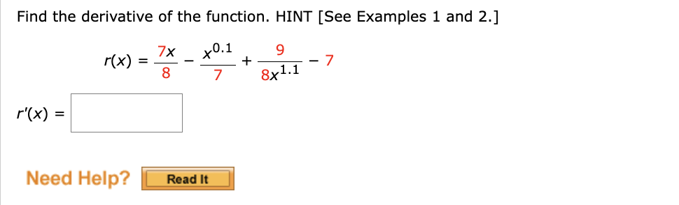 Solved Find the derivative of the function. HINT [See | Chegg.com