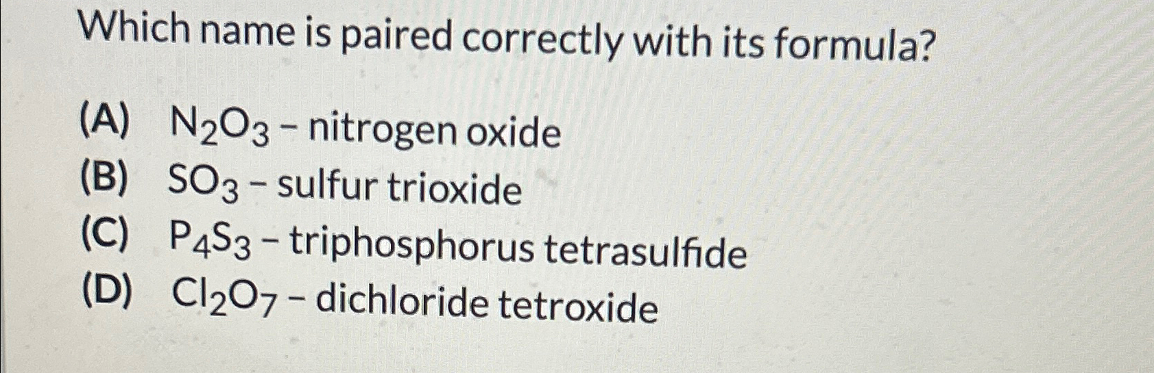Solved Which name is paired correctly with its | Chegg.com