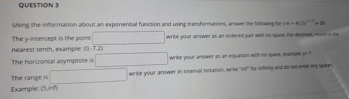 Solved QUESTION 3Using the information about an exponential | Chegg.com
