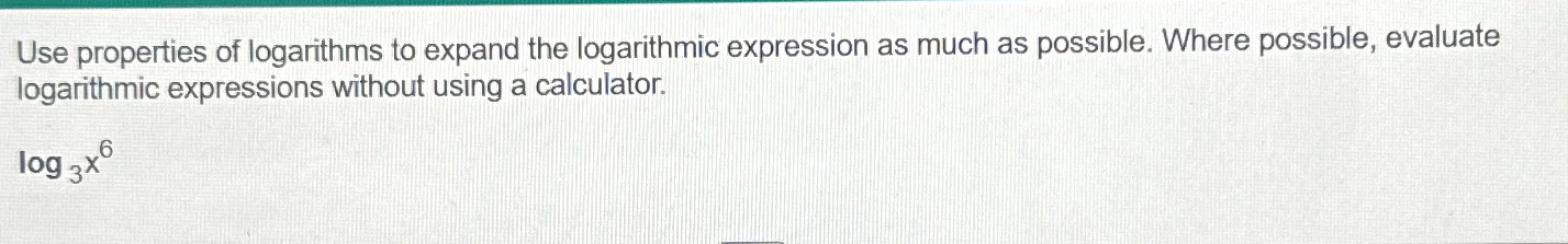 Solved Use properties of logarithms to expand the | Chegg.com