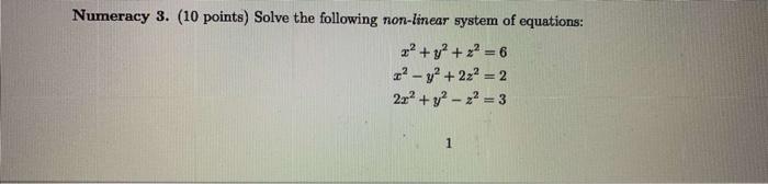Solved Numeracy 3. (10 points) Solve the following | Chegg.com