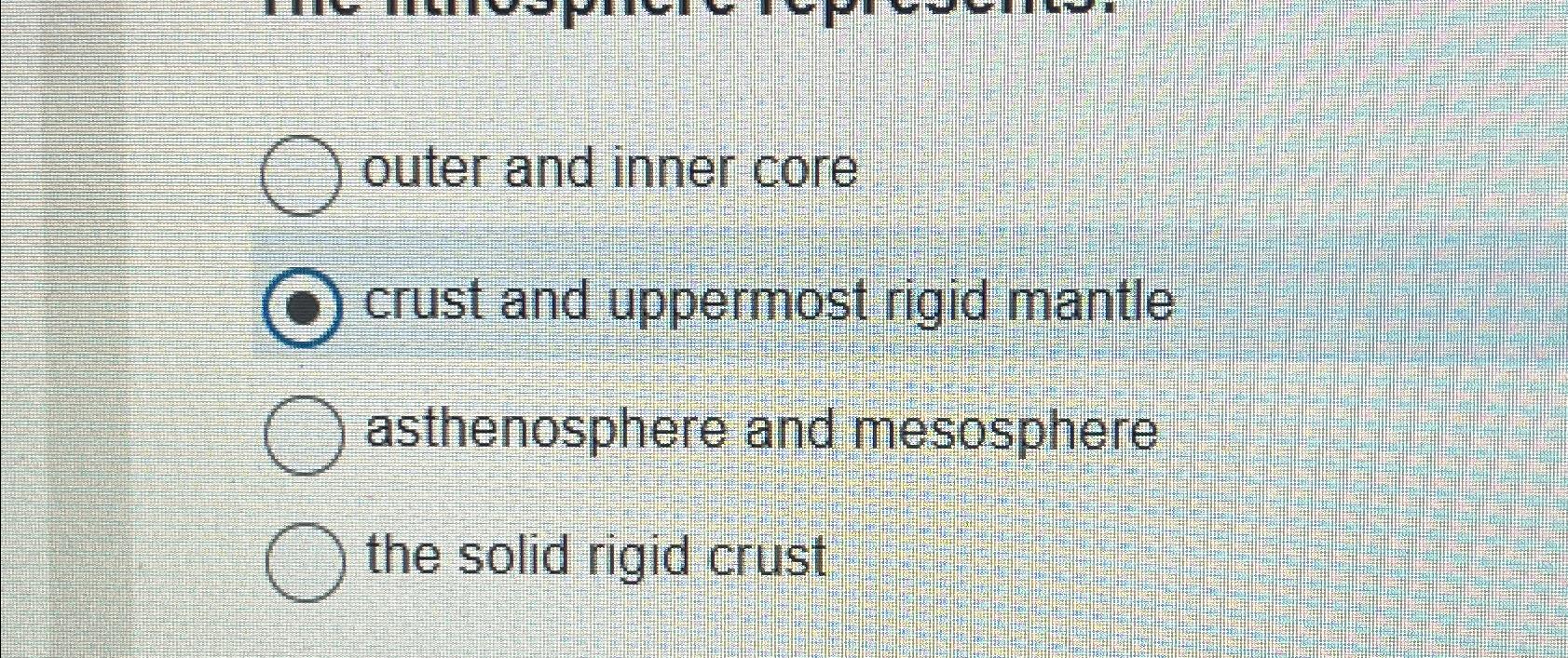 Solved outer and inner corecrust and uppermost rigid | Chegg.com