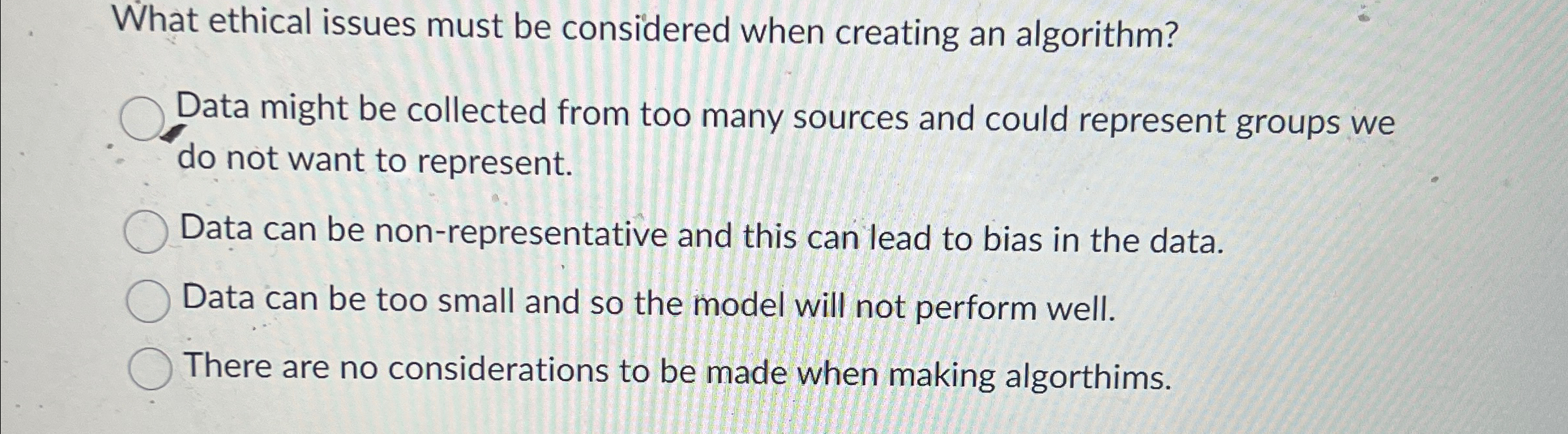 Solved What ethical issues must be considered when creating | Chegg.com