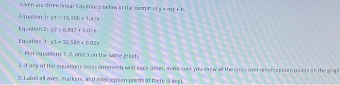 Solved Given are three linear Equations below in the format | Chegg.com