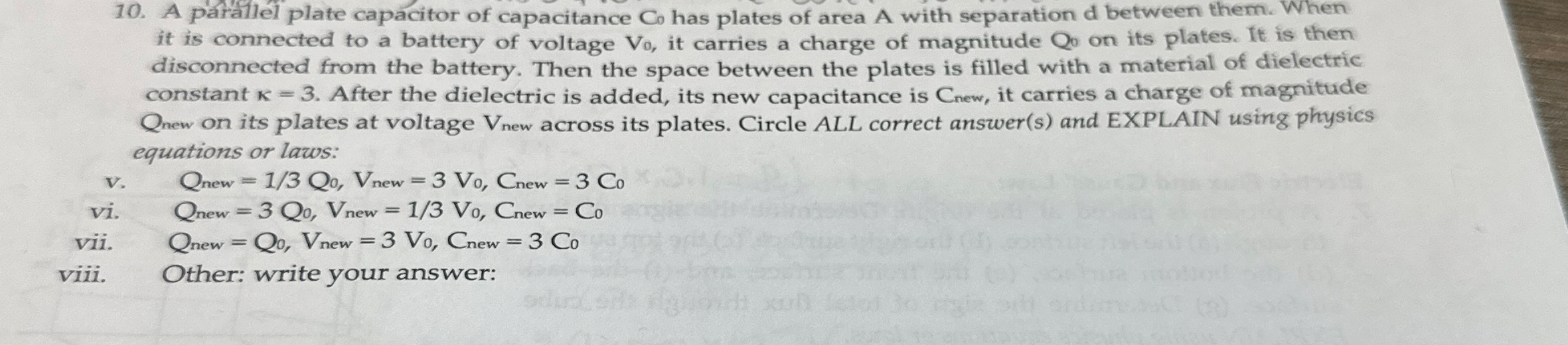 Solved A parallel plate capacitor of capacitance C0 ﻿has | Chegg.com