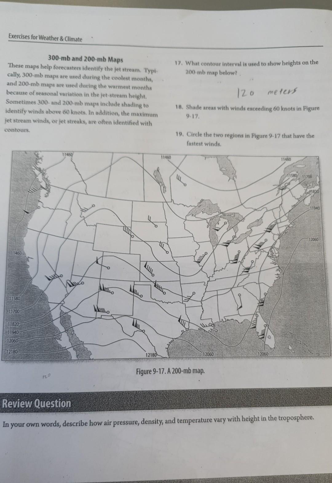 Solved Exercises for Weather & Climate 17. What contour | Chegg.com