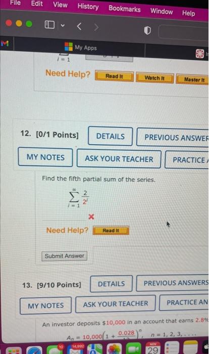 Solved Find the fifth partial sum of the series. ∑i=1∞2i2 | Chegg.com