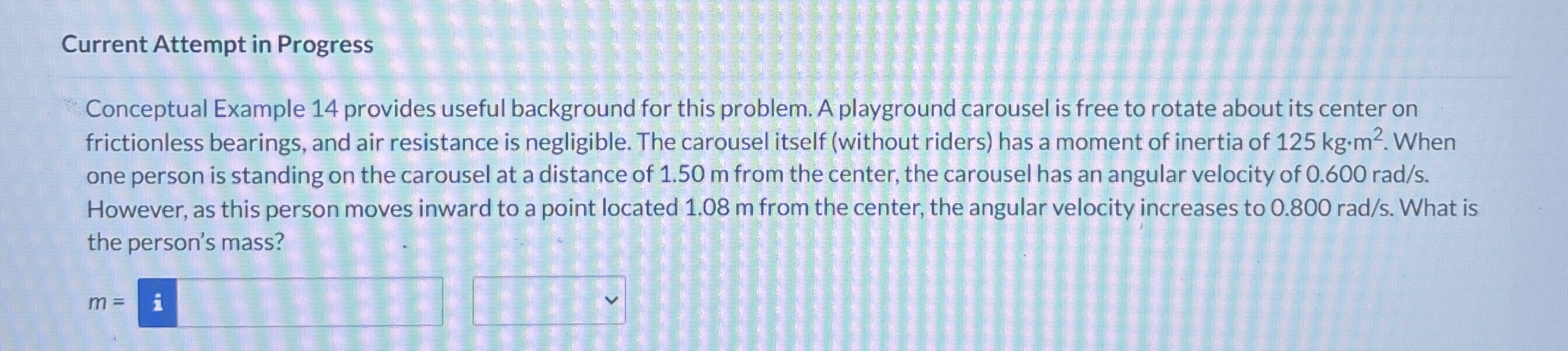Solved Current Attempt in ProgressConceptual Example 14 | Chegg.com