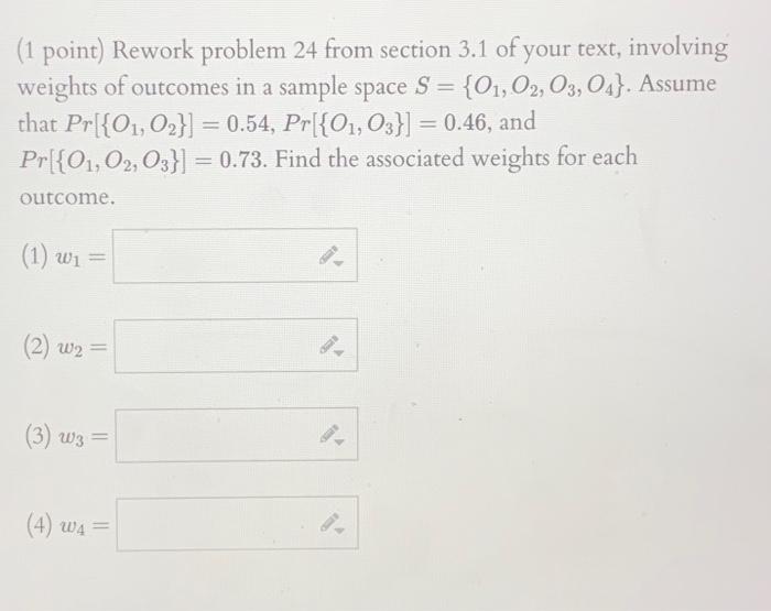 Solved (1 point) Rework problem 24 from section 3.1 of your | Chegg.com