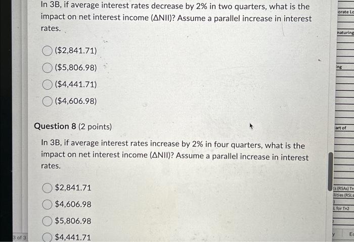 In 3 B, if average interest rates decrease by 2% in | Chegg.com