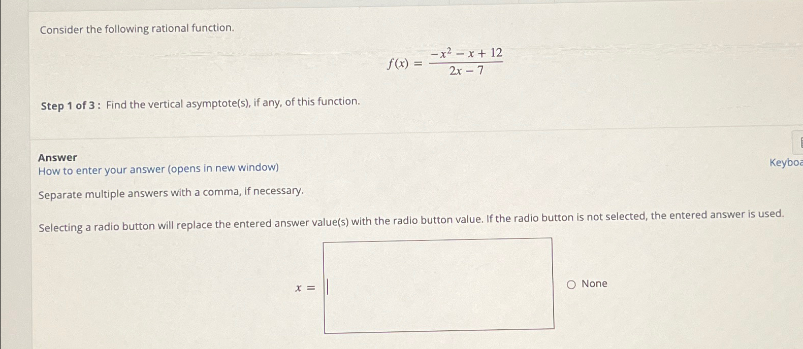 Solved Consider the following rational | Chegg.com