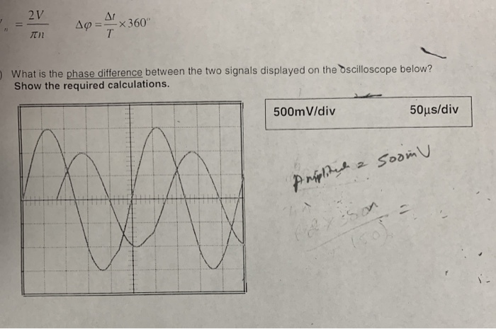 Solved 2V ΔΙ Ap==x 360 T πιι What is the phase difference | Chegg.com