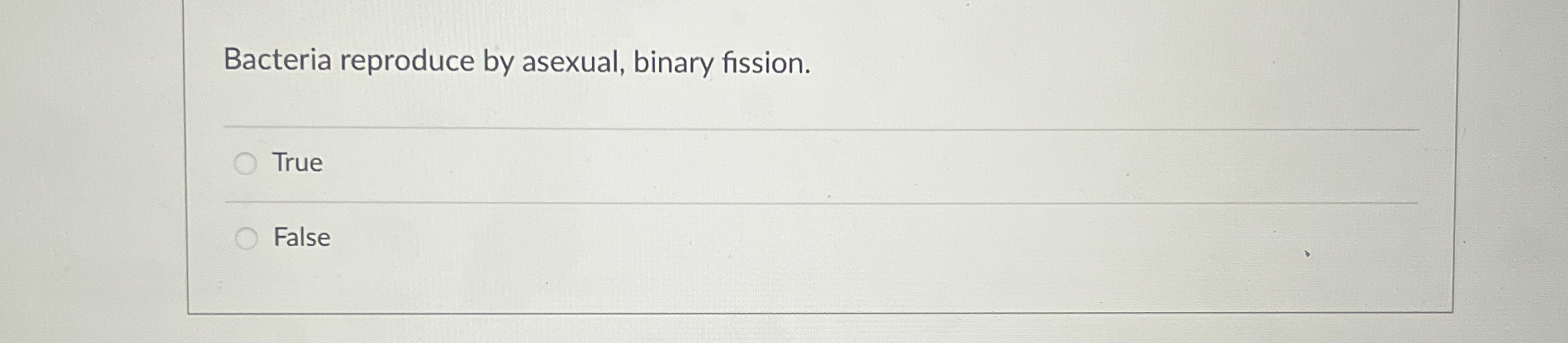 Solved Bacteria reproduce by asexual, binary | Chegg.com