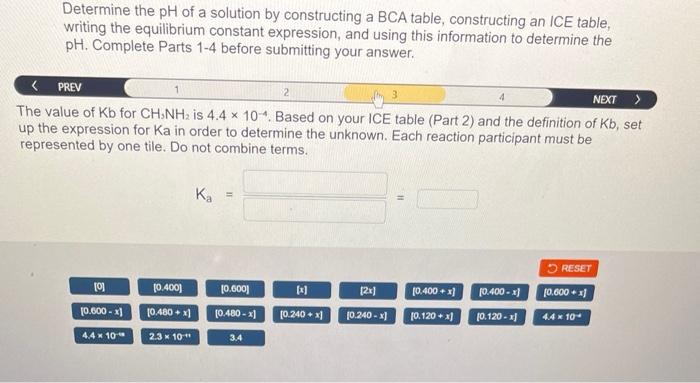 Solved Determine the pH of a solution by constructing a BCA | Chegg.com