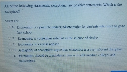 Solved All of the following statements, except one, are | Chegg.com