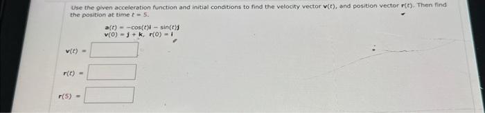 Solved Use the given acceleration function and initial | Chegg.com