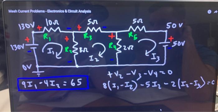 Solved At 14:00 of the Mesh Current Problems by The Organic | Chegg.com