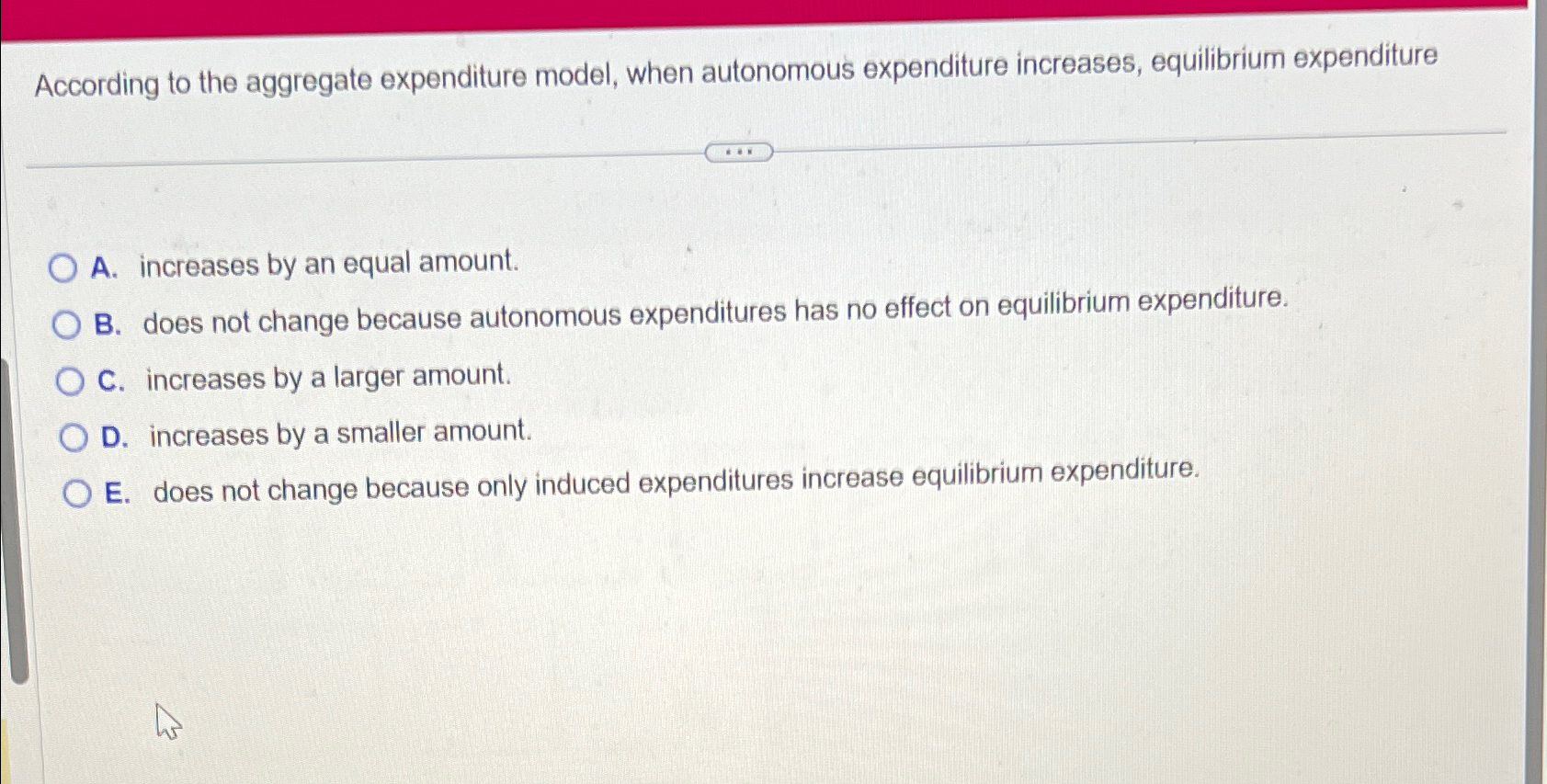 Solved According to the aggregate expenditure model, when | Chegg.com
