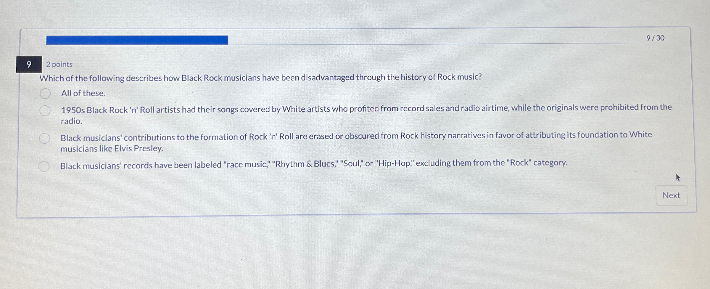 Solved 92 ﻿pointsWhich of the following describes how Black | Chegg.com