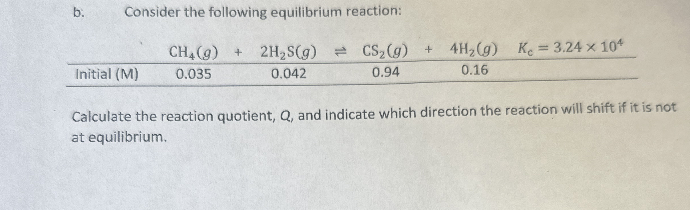 Solved b. ﻿Consider the following equilibrium | Chegg.com
