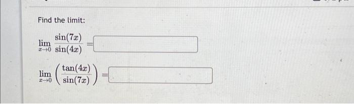 Solved Find the limit: | Chegg.com