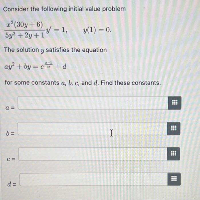 Solved Consider the following initial value problem | Chegg.com