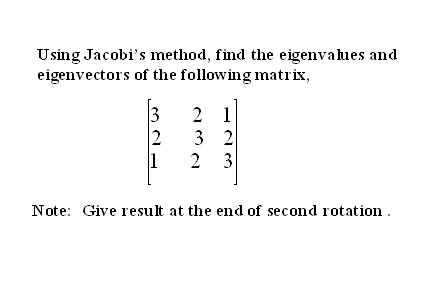 Solved Using Jacobi's method, find the eigenvalues and | Chegg.com