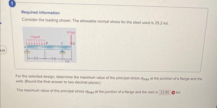 Solved Required information Consider the loading shown. The | Chegg.com