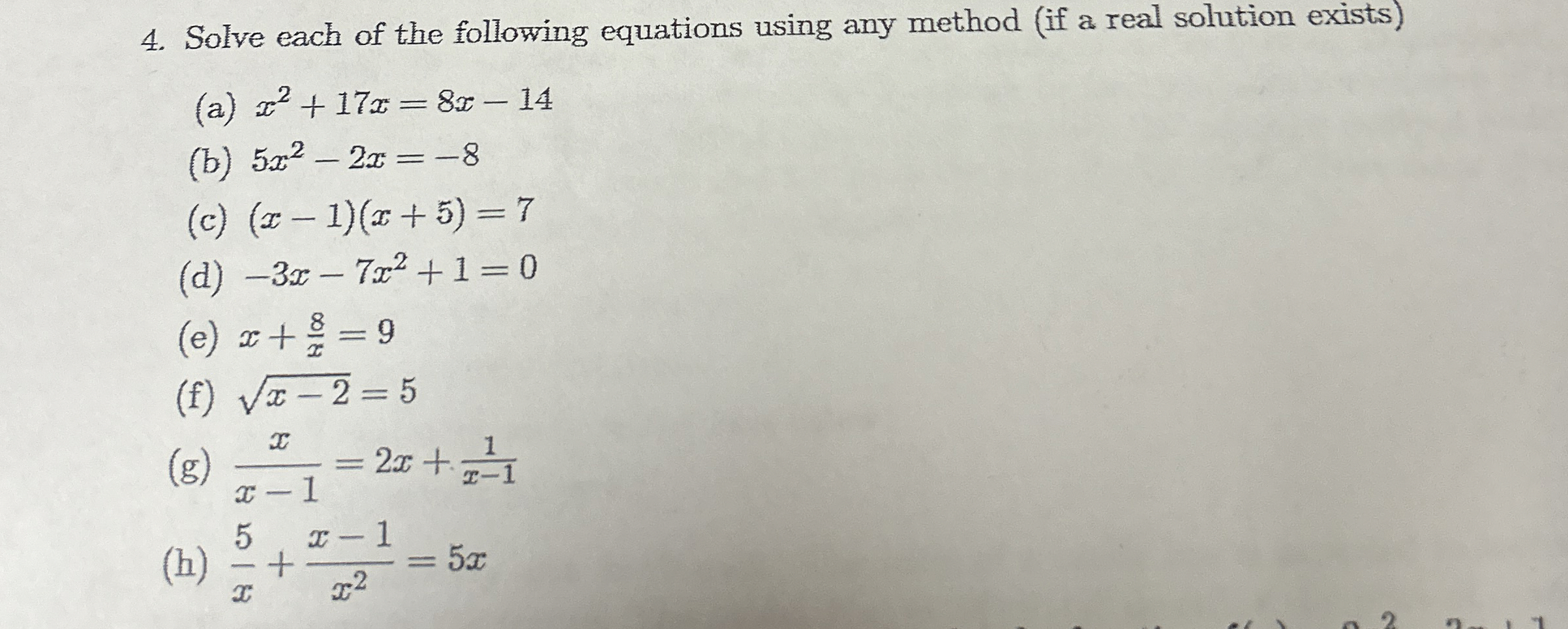 Solved Solve each of the following equations using any | Chegg.com