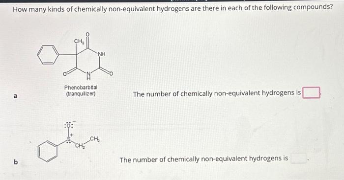 Solved How many kinds of chemically non-equivalent hydrogens | Chegg.com