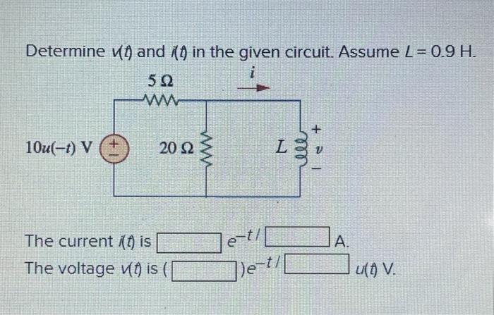 Solved Determine V(t) and λ(t) in the given circuit. Assume | Chegg.com