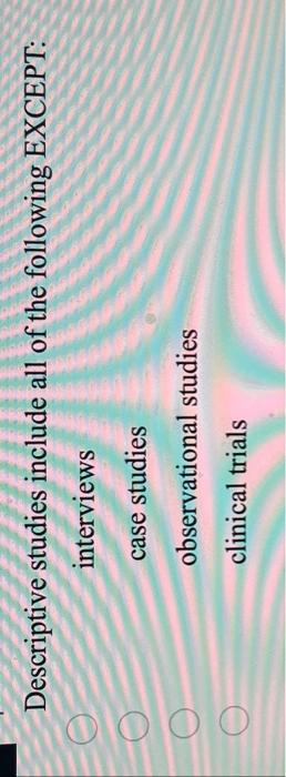 Solved Descriptive studies include all of the following | Chegg.com