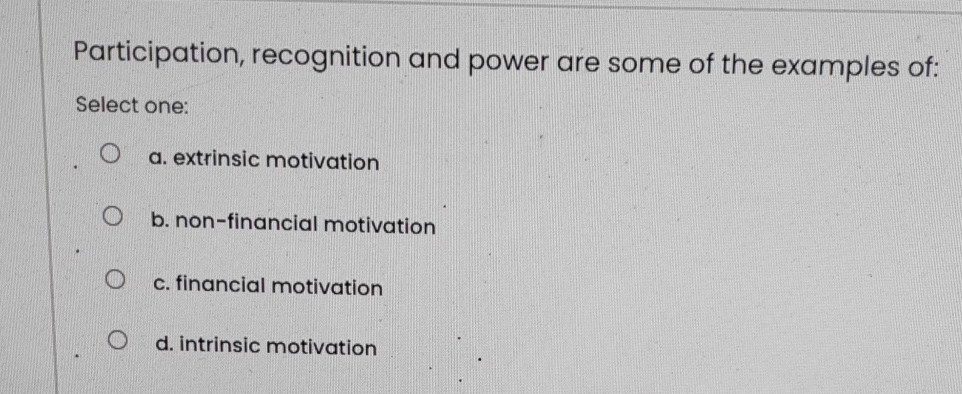 Solved Participation, recognition and power are some of the | Chegg.com
