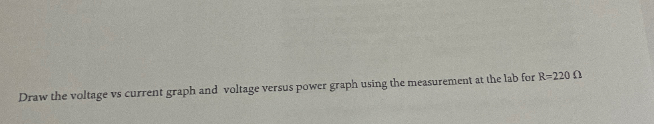 Solved Draw The Voltage Vs Current Graph And Voltage Versus