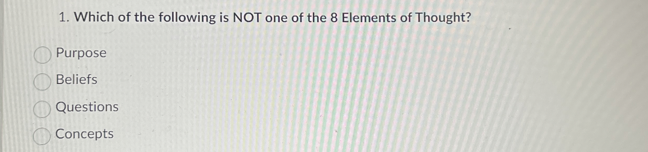 Solved Which of the following is NOT one of the 8 ﻿Elements | Chegg.com