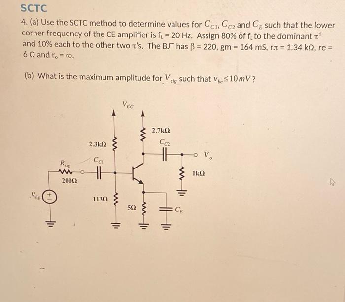 Solved SCTC 4. (a) Use the SCTC method to determine values | Chegg.com